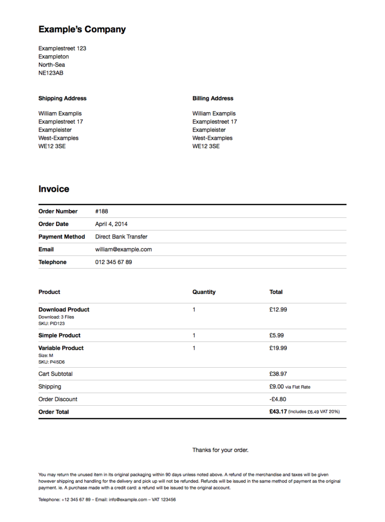 WooCommerce Print Invoice & Delivery Note Download Free Wordpress ...